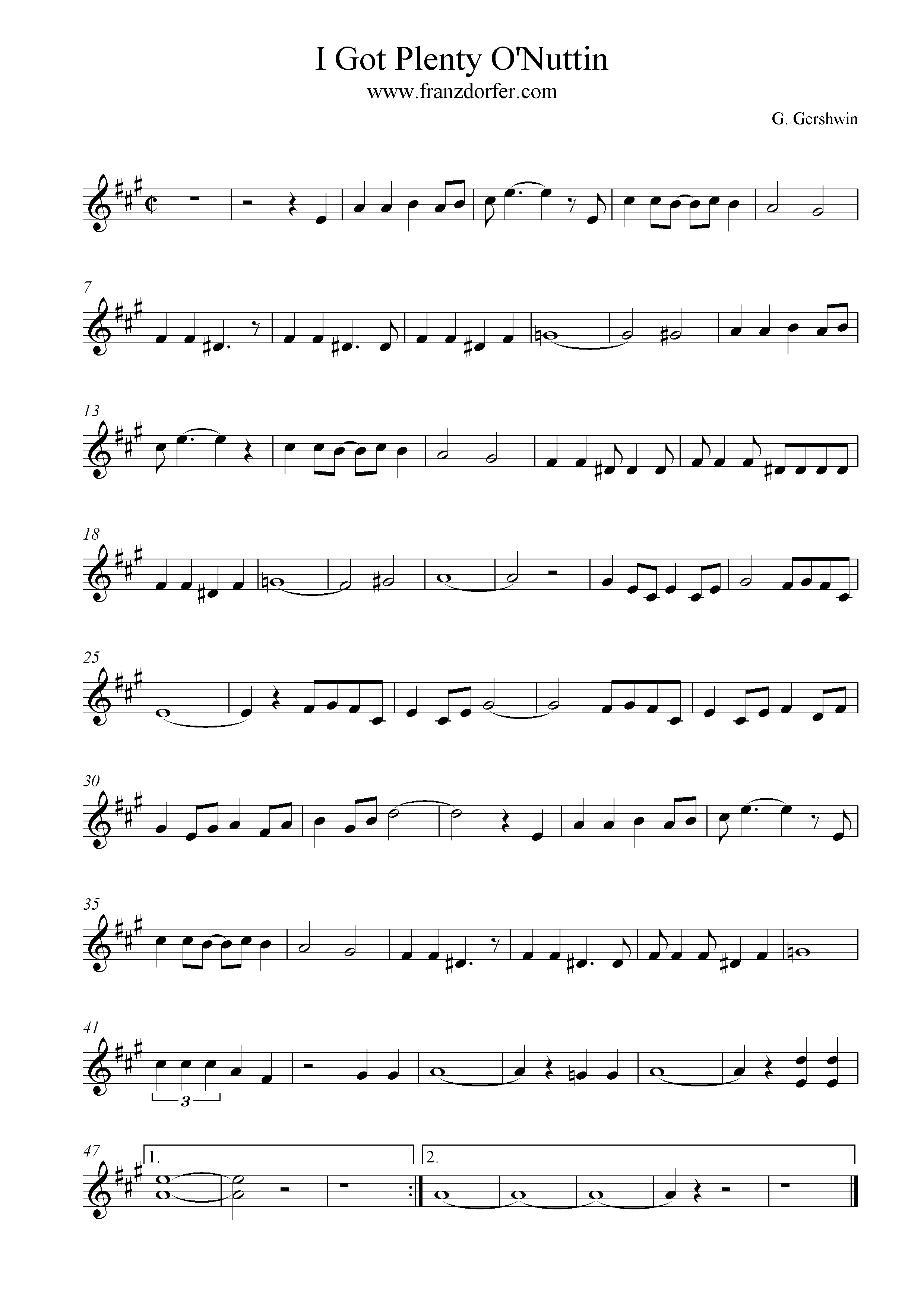 I Got Plenty O'Nuttin - Gershwin